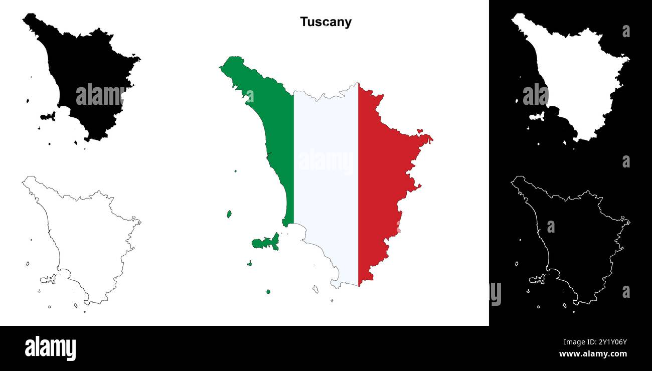 Tuscany blank outline map set Stock Vector Image & Art - Alamy