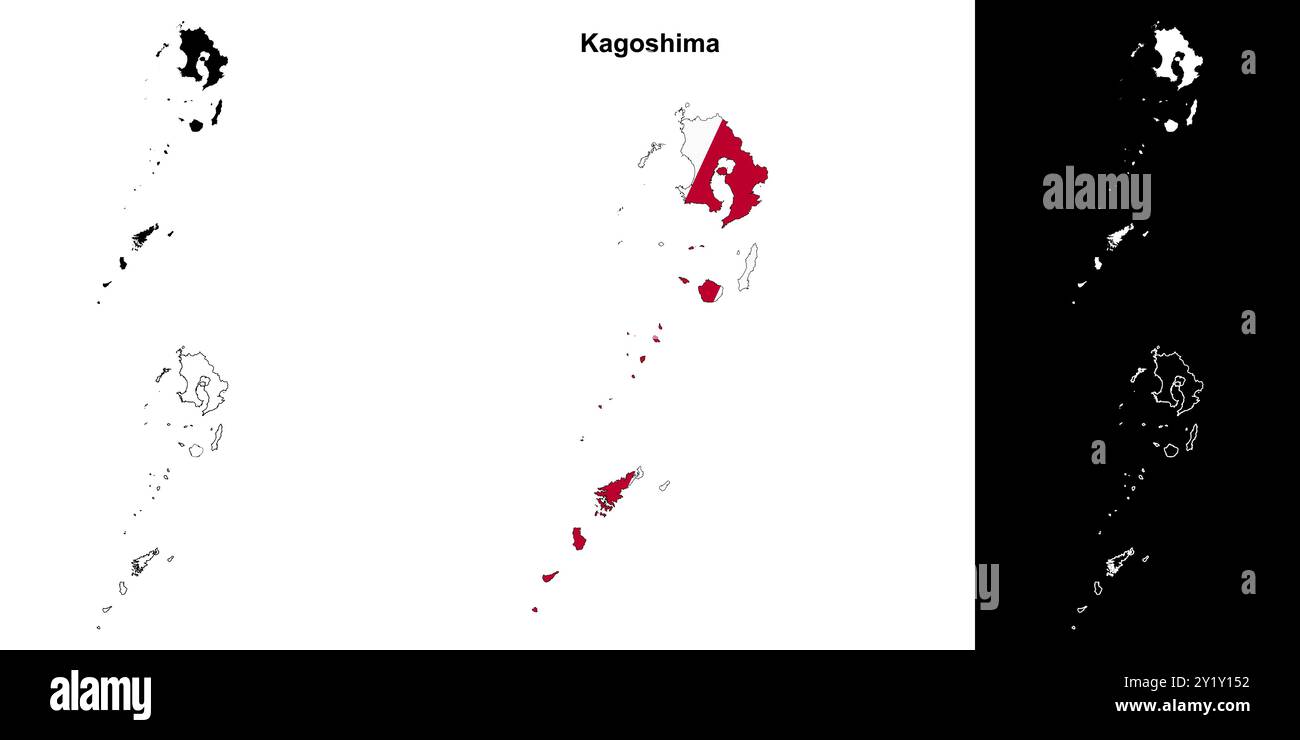 Kagoshima prefecture outline map set Stock Vector Image & Art - Alamy