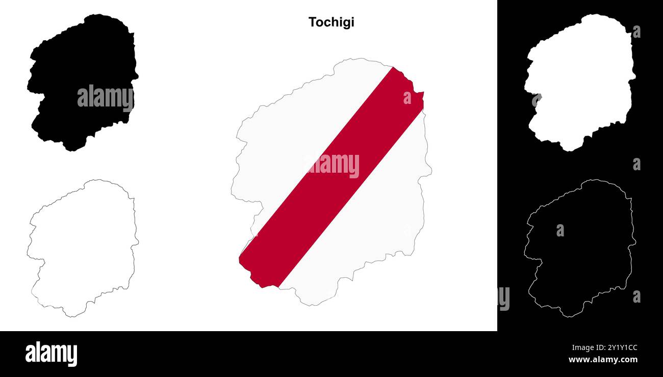 Tochigi prefecture outline map set Stock Vector Image & Art - Alamy