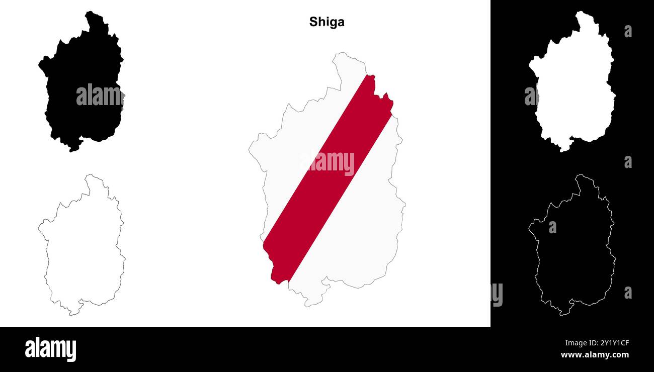 Shiga prefecture outline map set Stock Vector Image & Art - Alamy