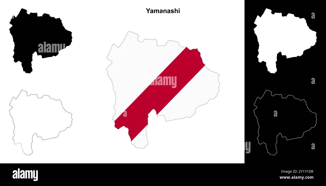 Yamanashi prefecture outline map set Stock Vector Image & Art - Alamy