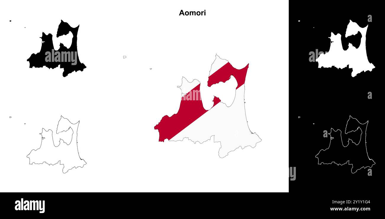 Aomori prefecture outline map set Stock Vector Image & Art - Alamy
