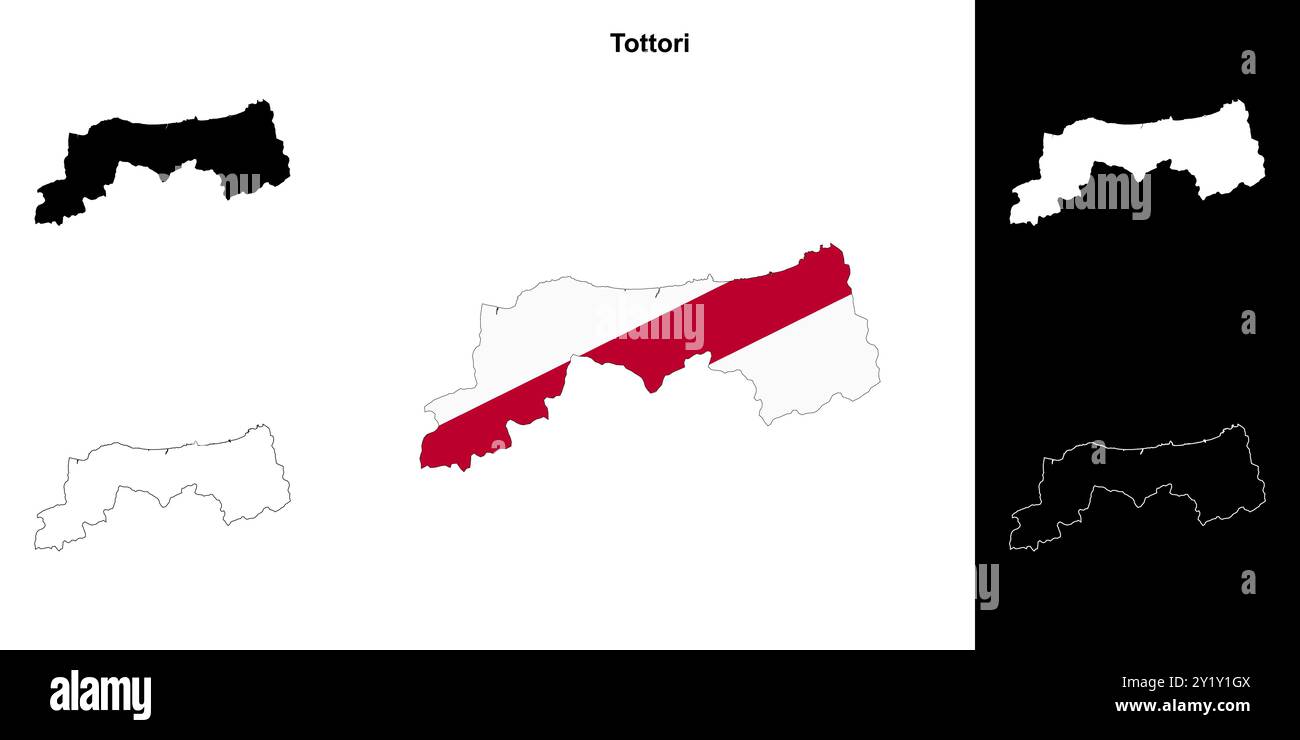 Tottori prefecture outline map set Stock Vector Image & Art - Alamy