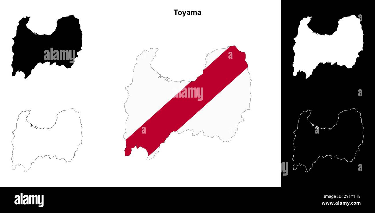 Toyama prefecture outline map set Stock Vector Image & Art - Alamy
