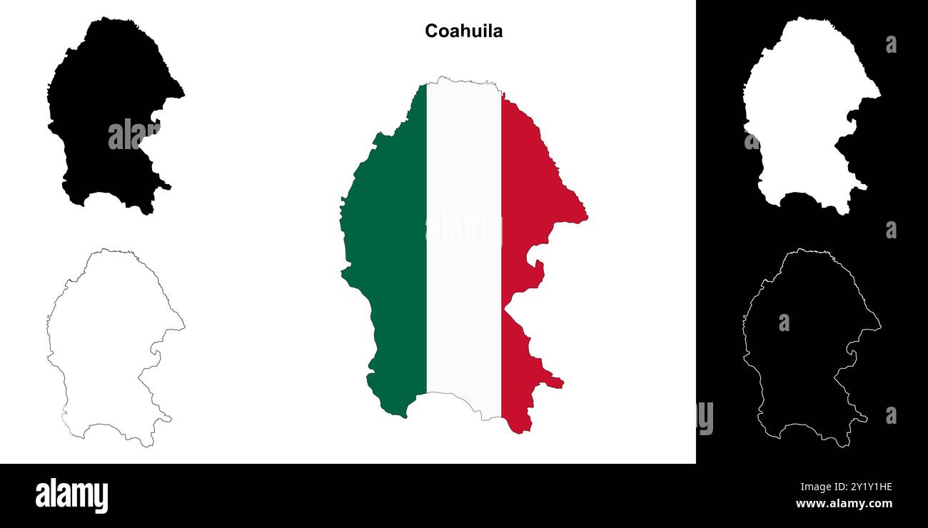 Coahuila state outline map set Stock Vector Image & Art - Alamy