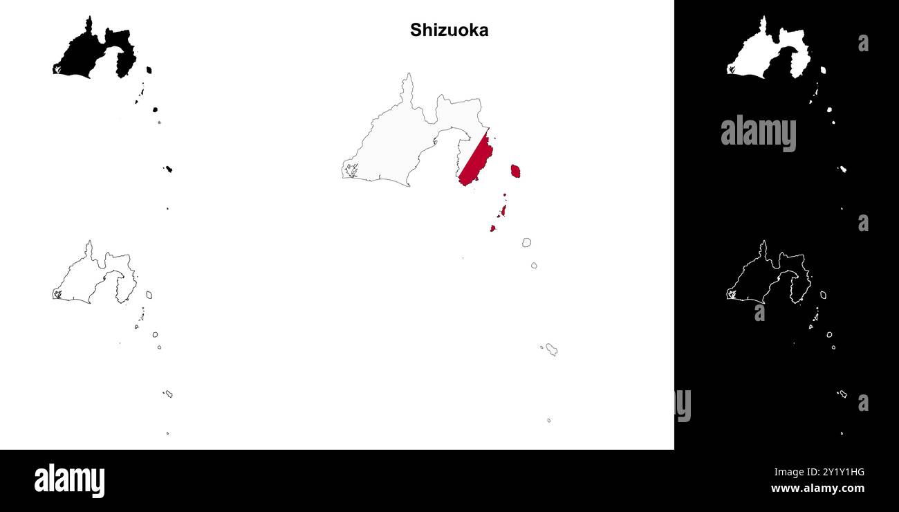 Shizuoka prefecture outline map set Stock Vector Image & Art - Alamy