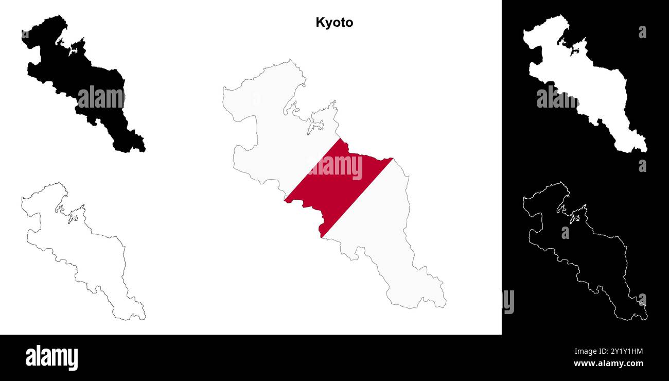 Kyoto outline map hi-res stock photography and images - Alamy