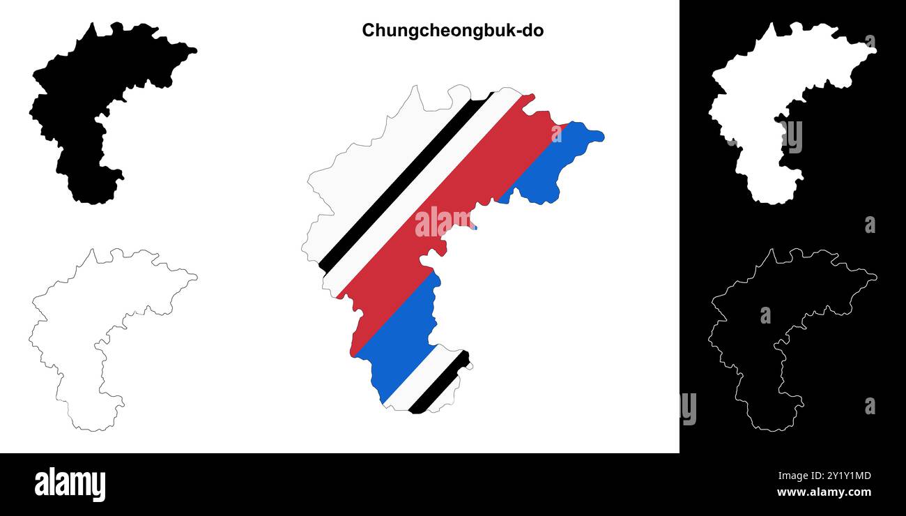Chungcheongbuk-do province outline map set Stock Vector Image & Art - Alamy