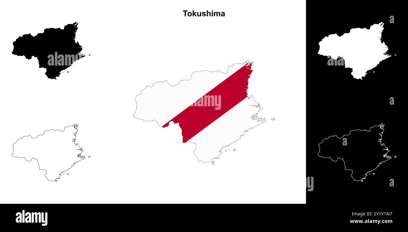 Tokushima prefecture outline map set Stock Vector Image & Art - Alamy