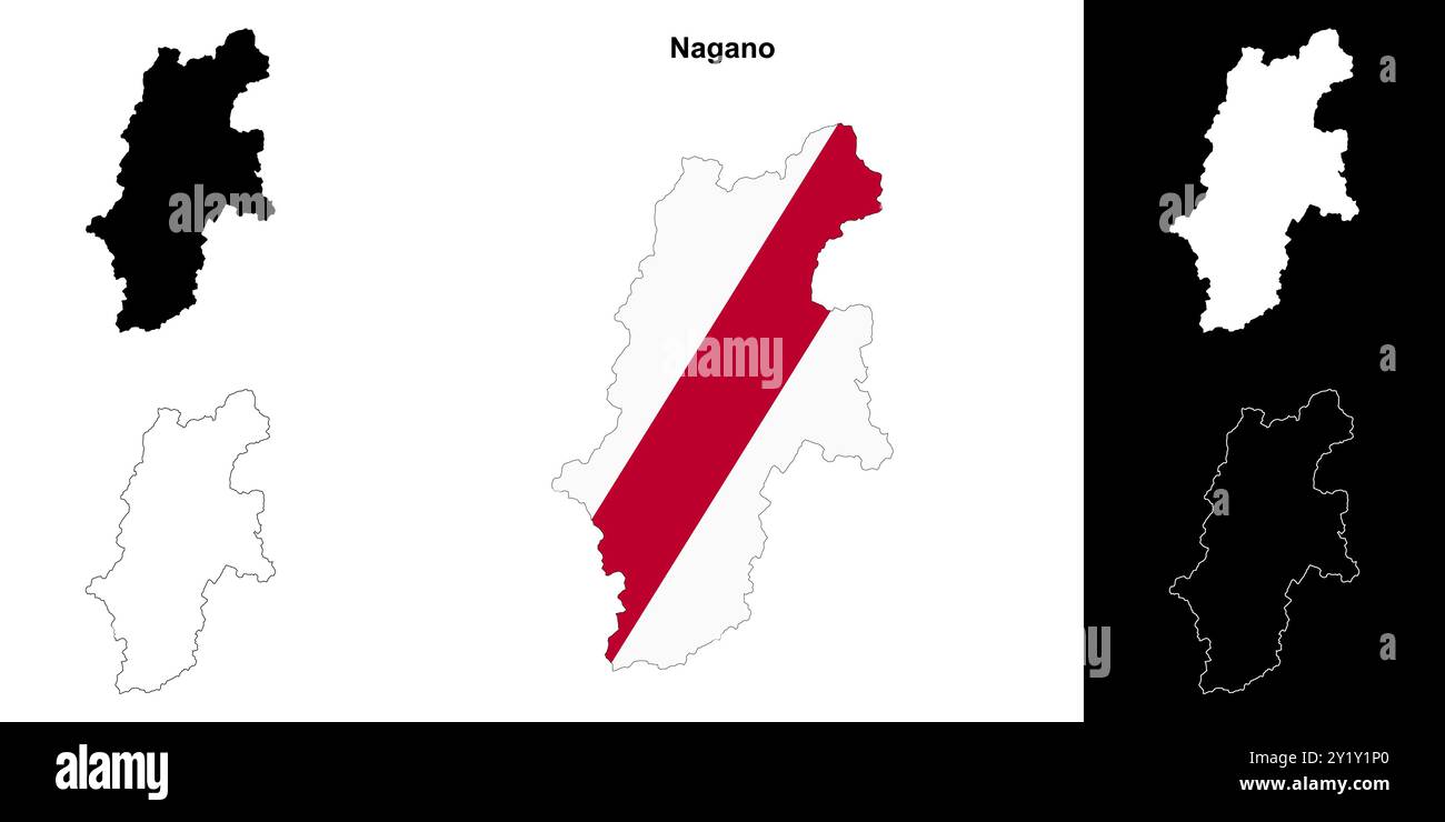 Nagano outline map hi-res stock photography and images - Alamy