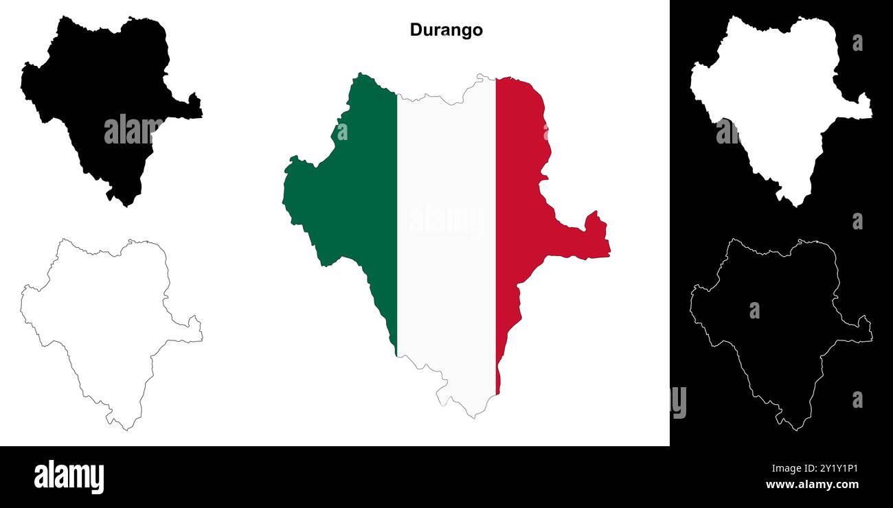 Durango state outline map set Stock Vector Image & Art - Alamy