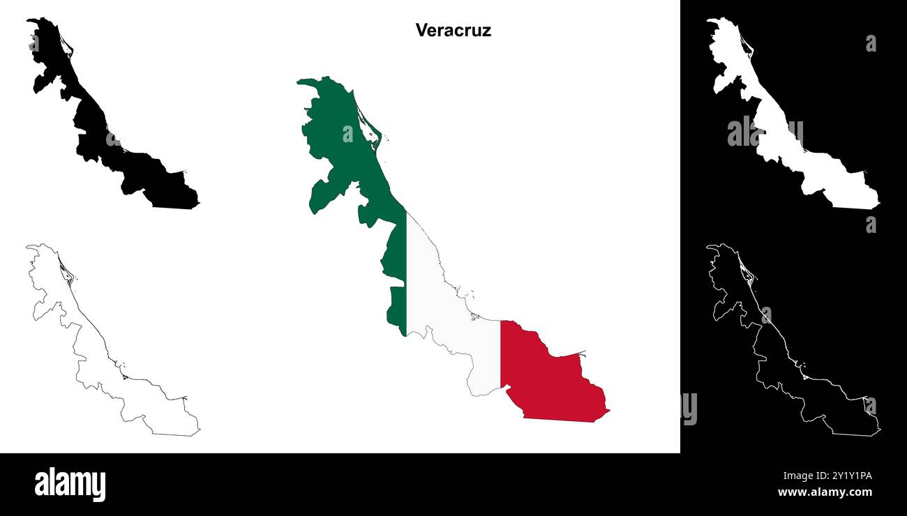 Veracruz state outline map set Stock Vector Image & Art - Alamy
