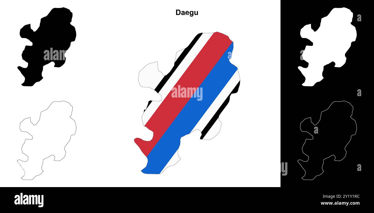 Daegu outline map hi-res stock photography and images - Alamy