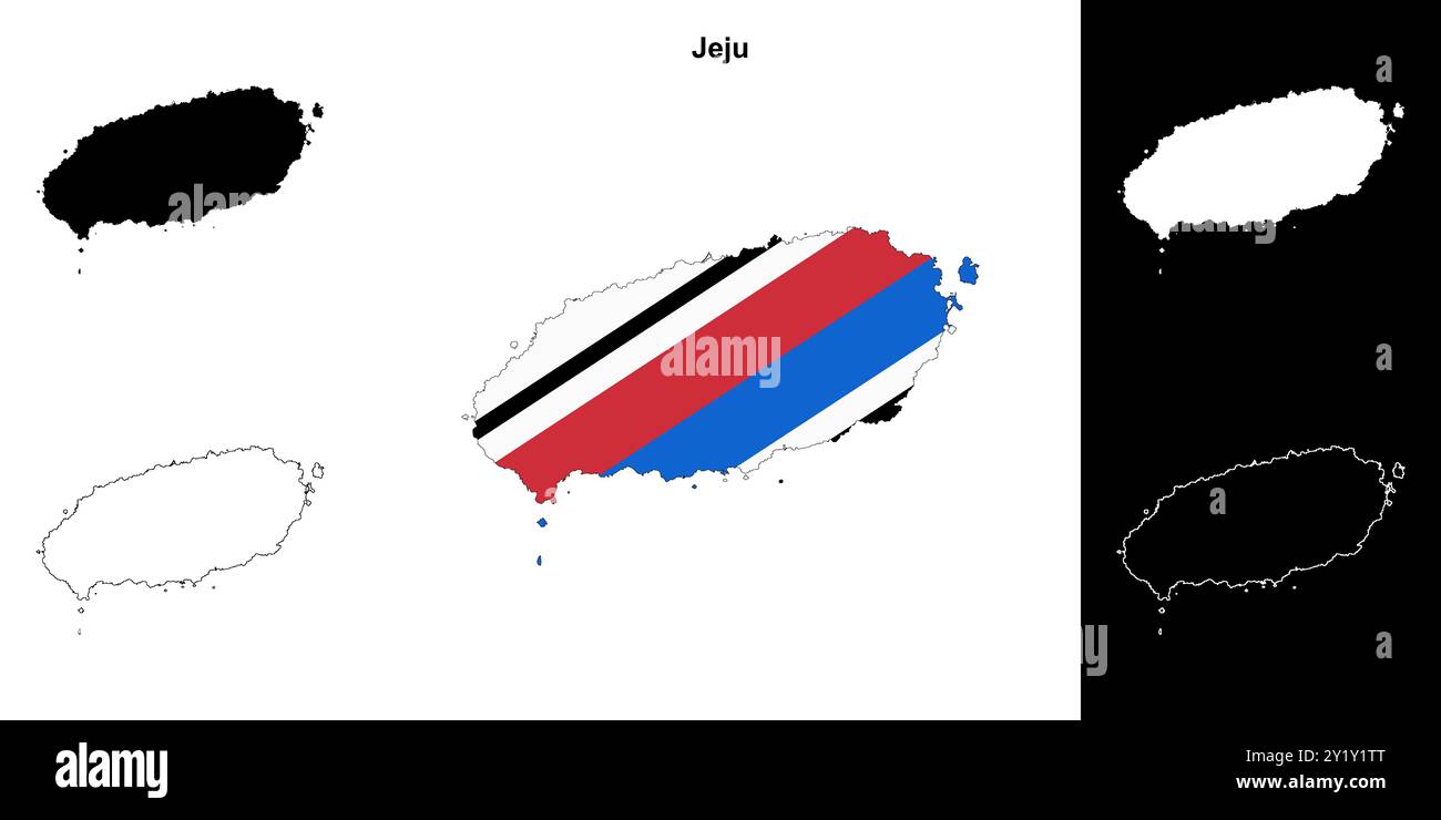 Jeju province outline map set Stock Vector Image & Art - Alamy