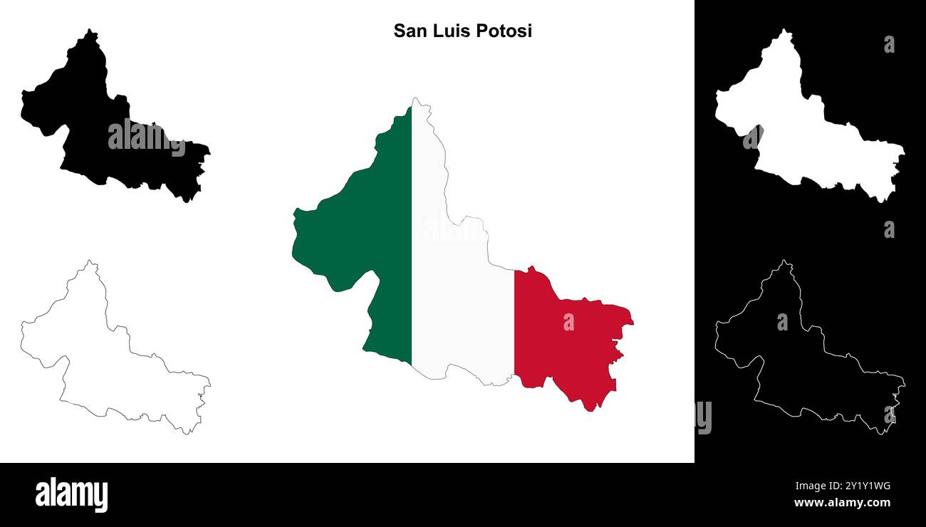 San Luis Potosi state outline map set Stock Vector Image & Art - Alamy