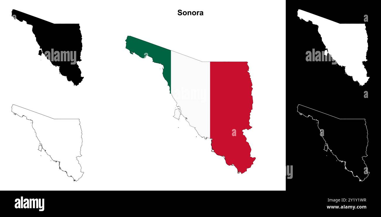 Sonora state outline map set Stock Vector Image & Art - Alamy