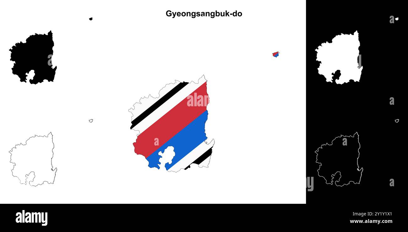 Gyeongsangbuk-do province outline map set Stock Vector Image & Art - Alamy