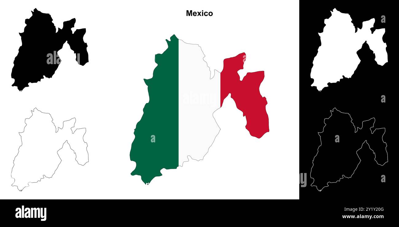 Mexico state outline map set Stock Vector Image & Art - Alamy