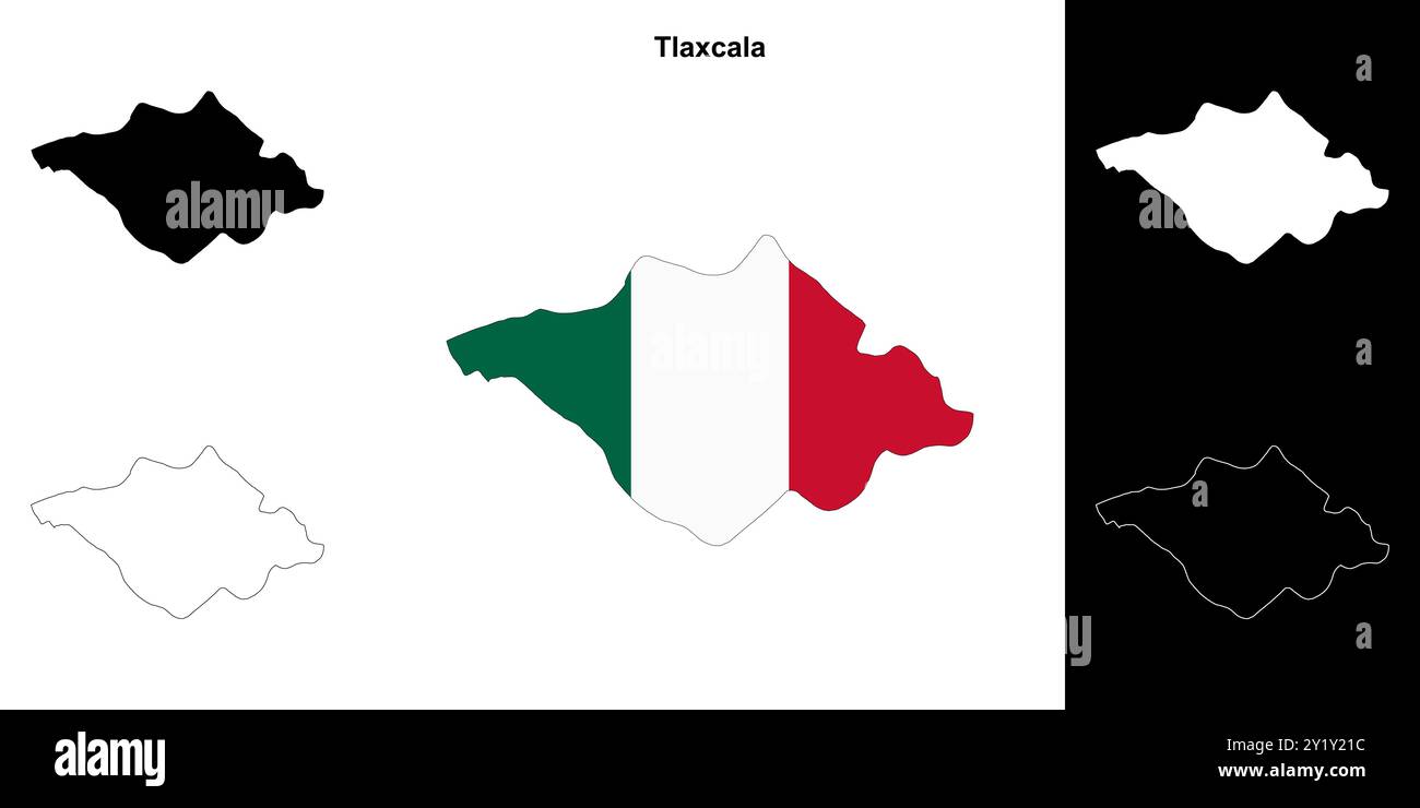 Tlaxcala state outline map set Stock Vector Image & Art - Alamy