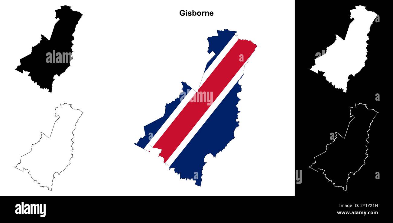Gisborne district map hi-res stock photography and images - Alamy