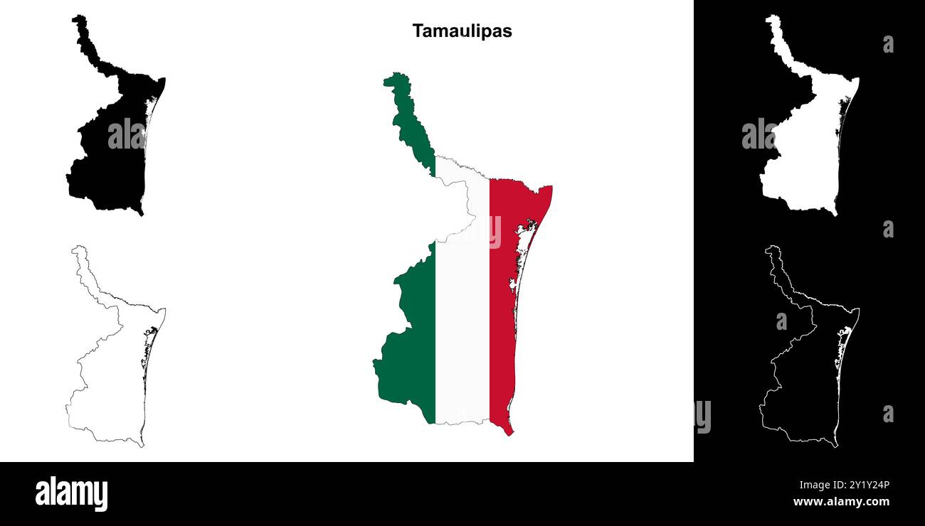 Tamaulipas state outline map set Stock Vector Image & Art - Alamy
