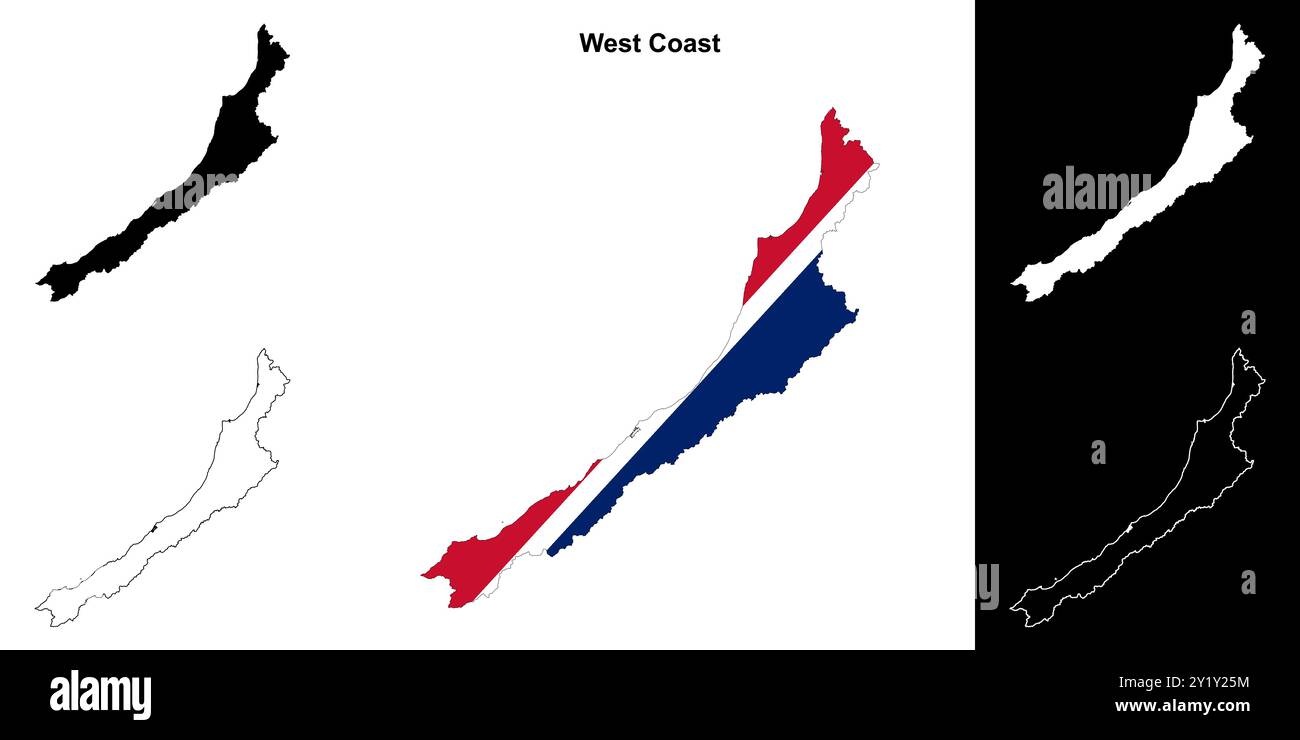 West Coast blank outline map set Stock Vector Image & Art - Alamy