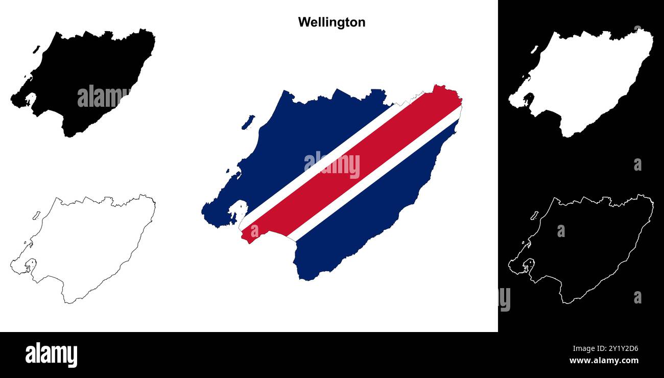 Wellington blank outline map set Stock Vector Image & Art - Alamy