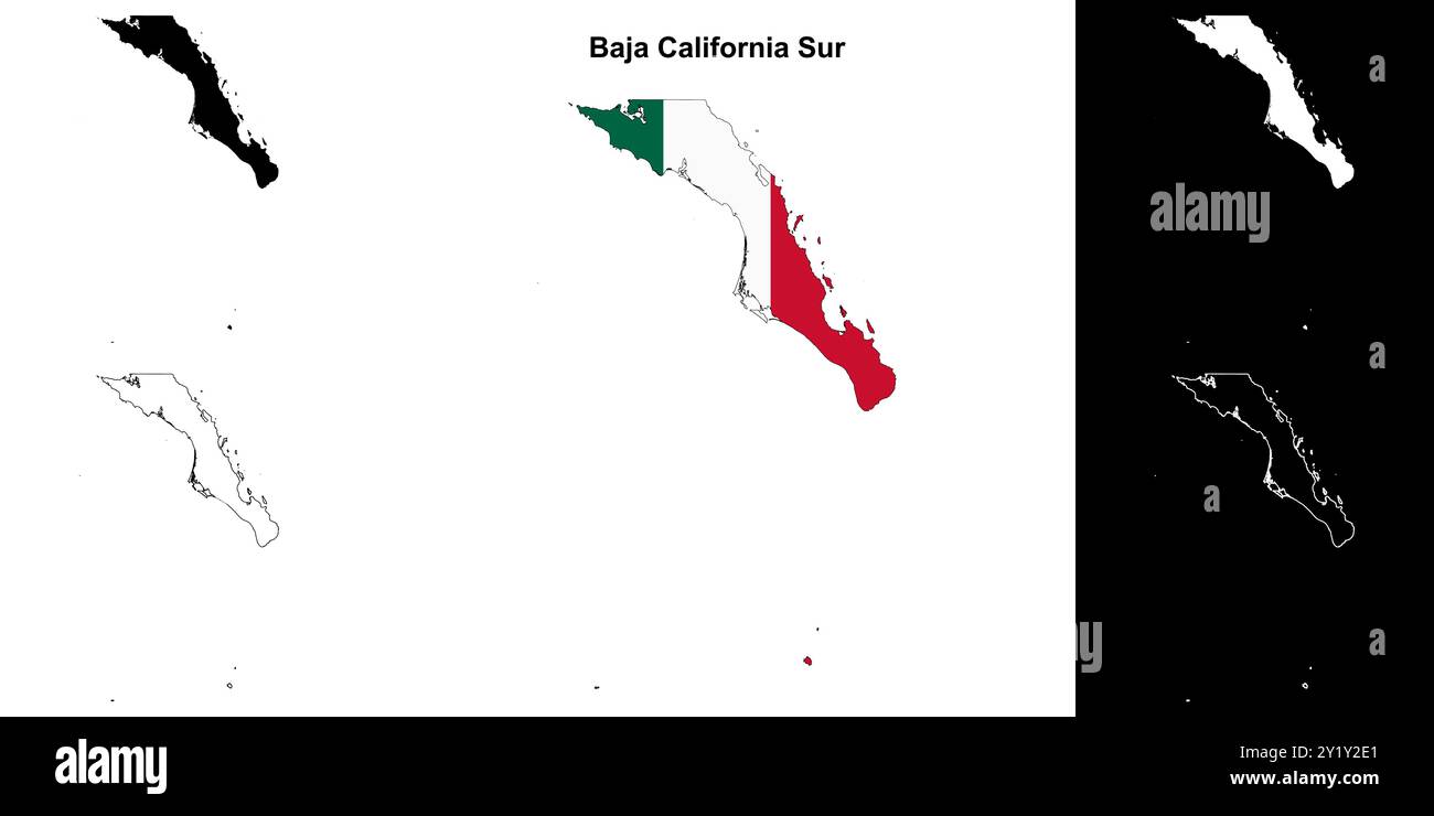 Baja California Sur state outline map set Stock Vector Image & Art - Alamy