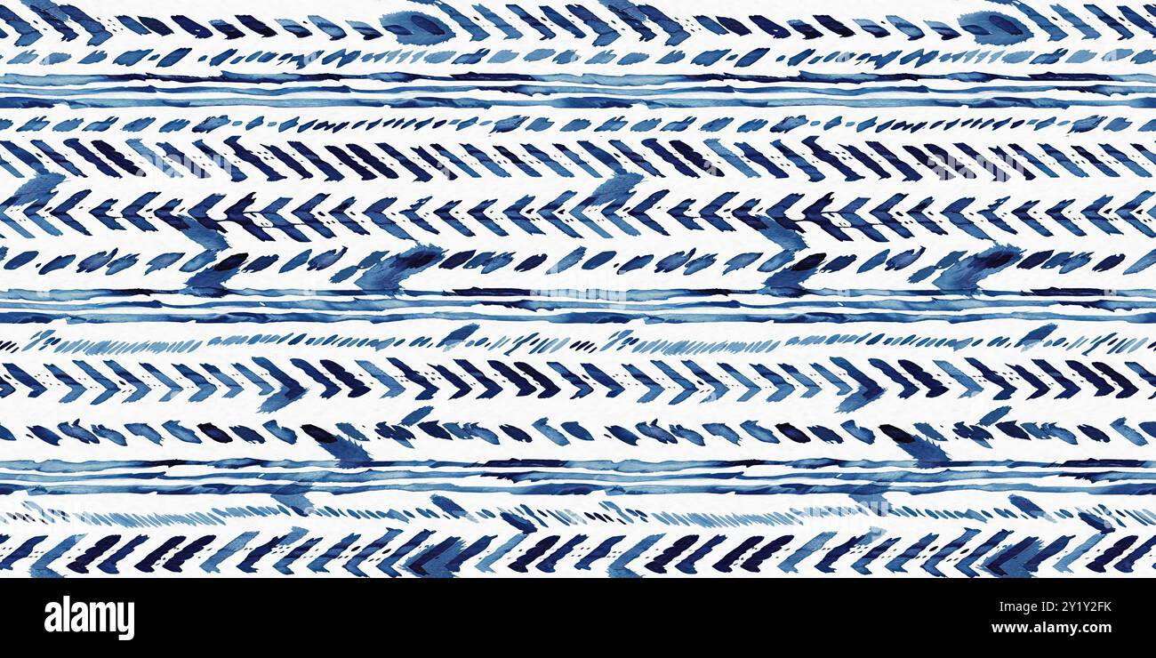 Modern coastal living printed textile decor in seamless banner tape ...