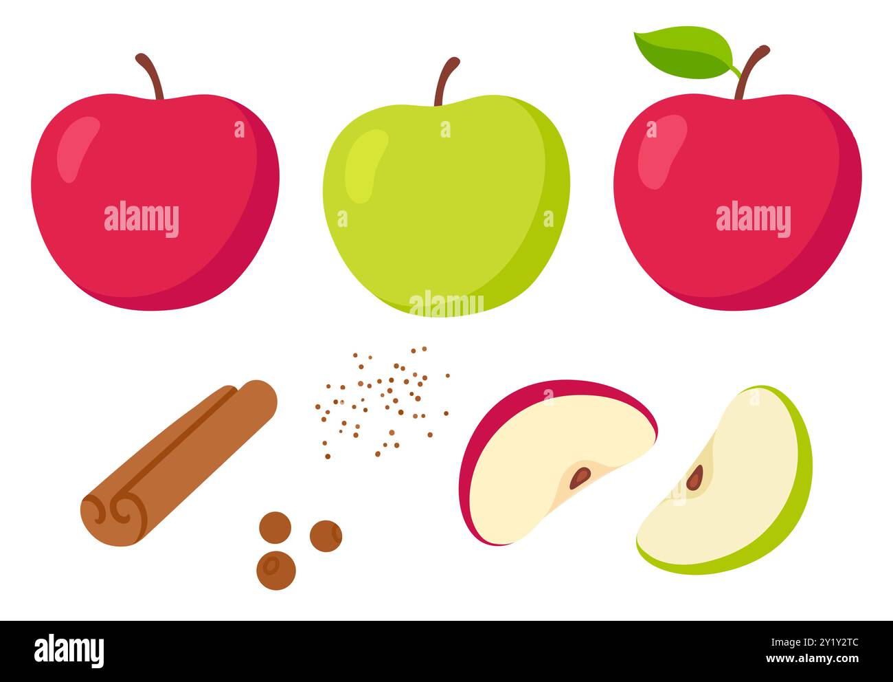 Apple pie ingredients Stock Vector Images - Alamy