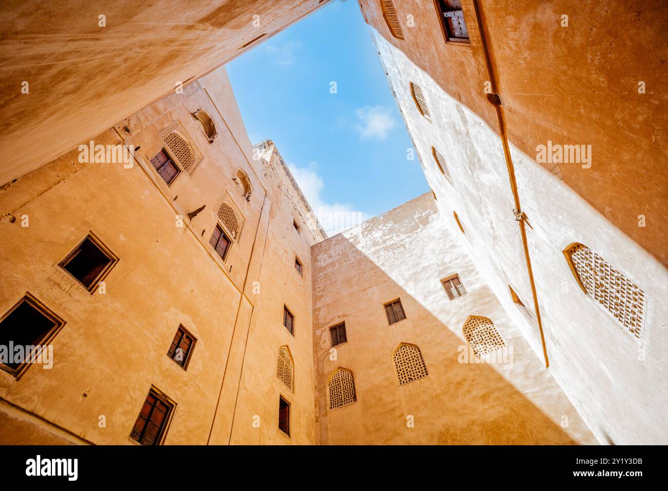 Jabrin arab castle citadel walls view from the inner yard, Bahla ...