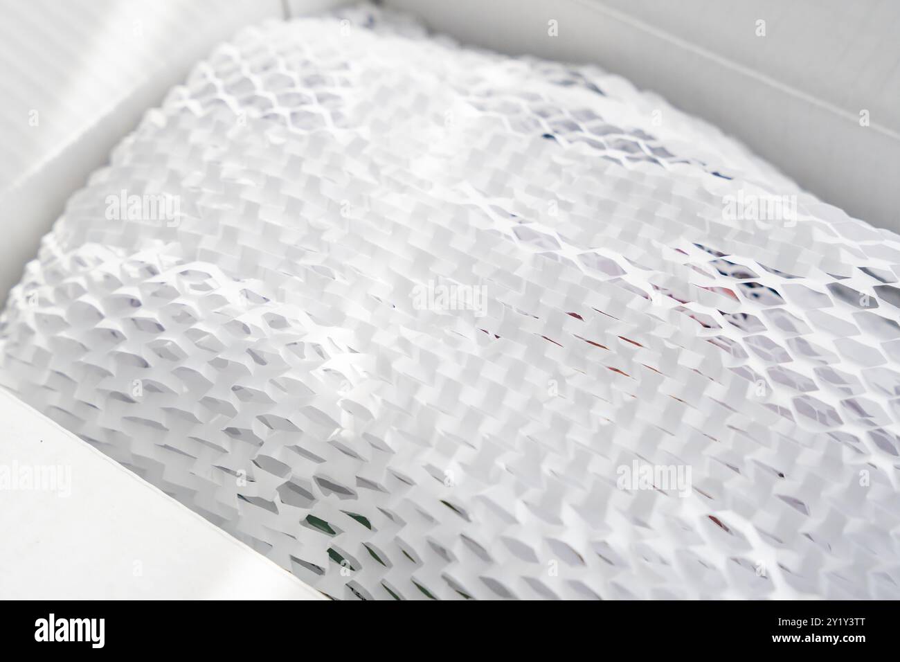 Corrugated white paper for safe transportation, in which the goods ...