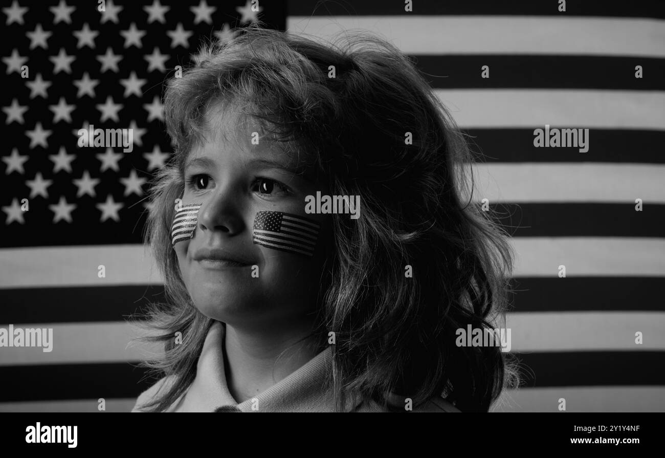 Kid celebration independence day 4th of july. United States of America ...