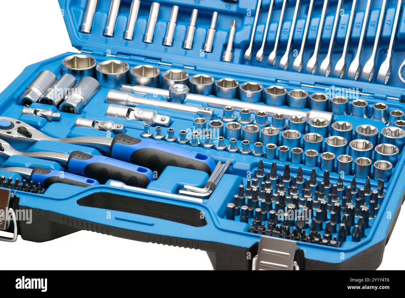 Socket wrench toolbox isolated on white background Stock Photo - Alamy