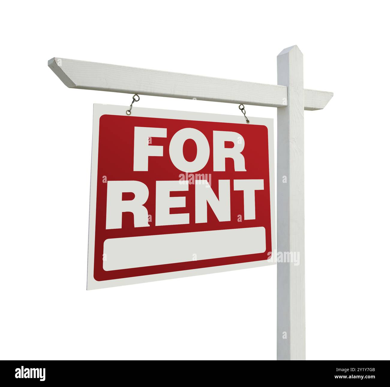 Left Facing For Rent Real Estate Sign Isolated on a White Background ...