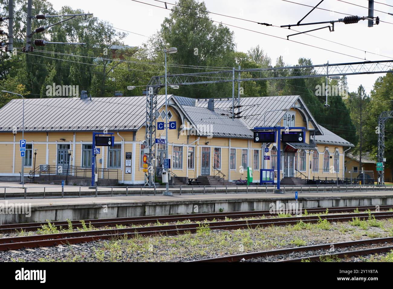 Karjaa railway station halfway between Helsinki and Turku in southern ...