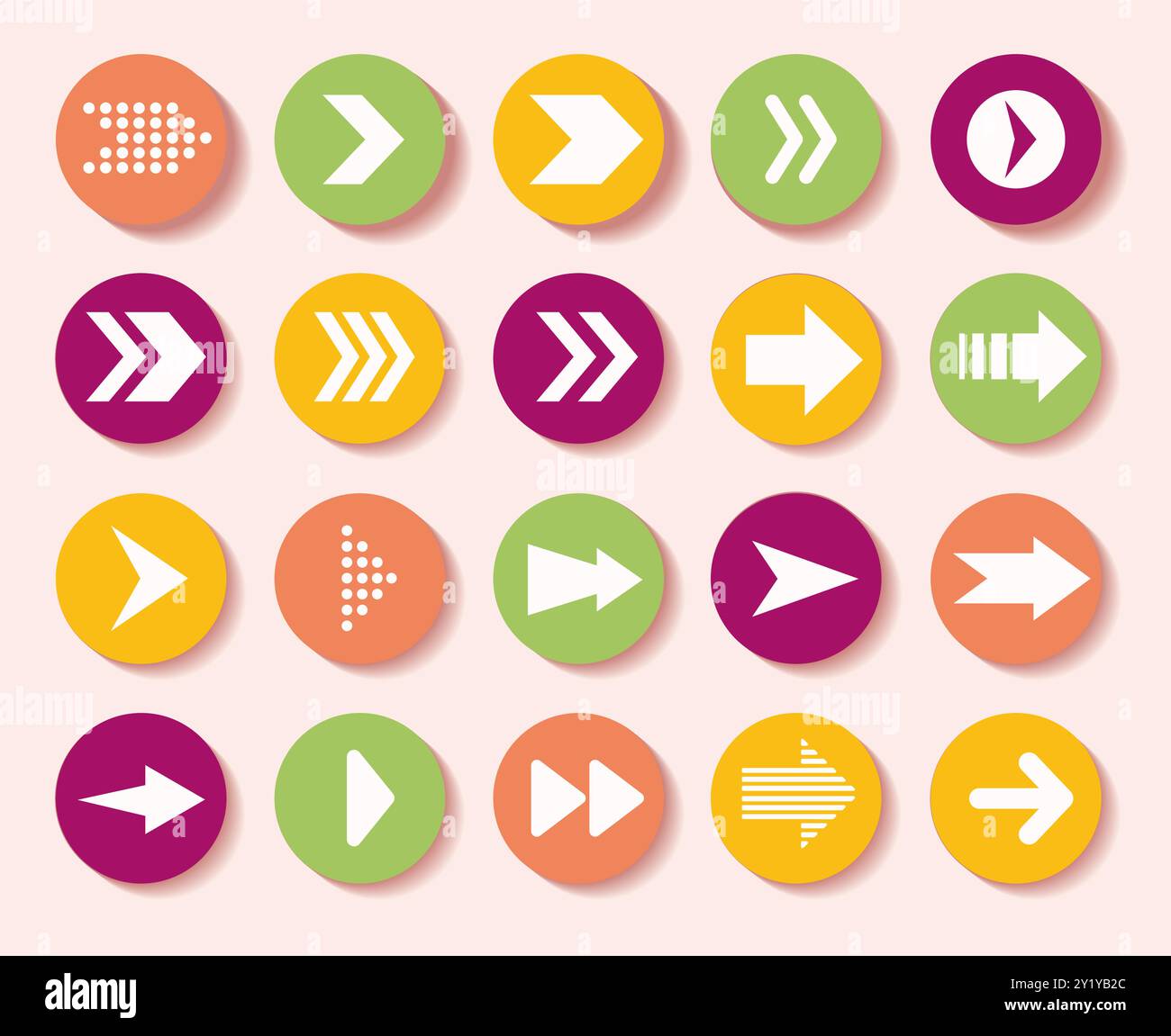 Arrow icons. Next up. Back and top signpost for website. Minimal previous and new cursor ...