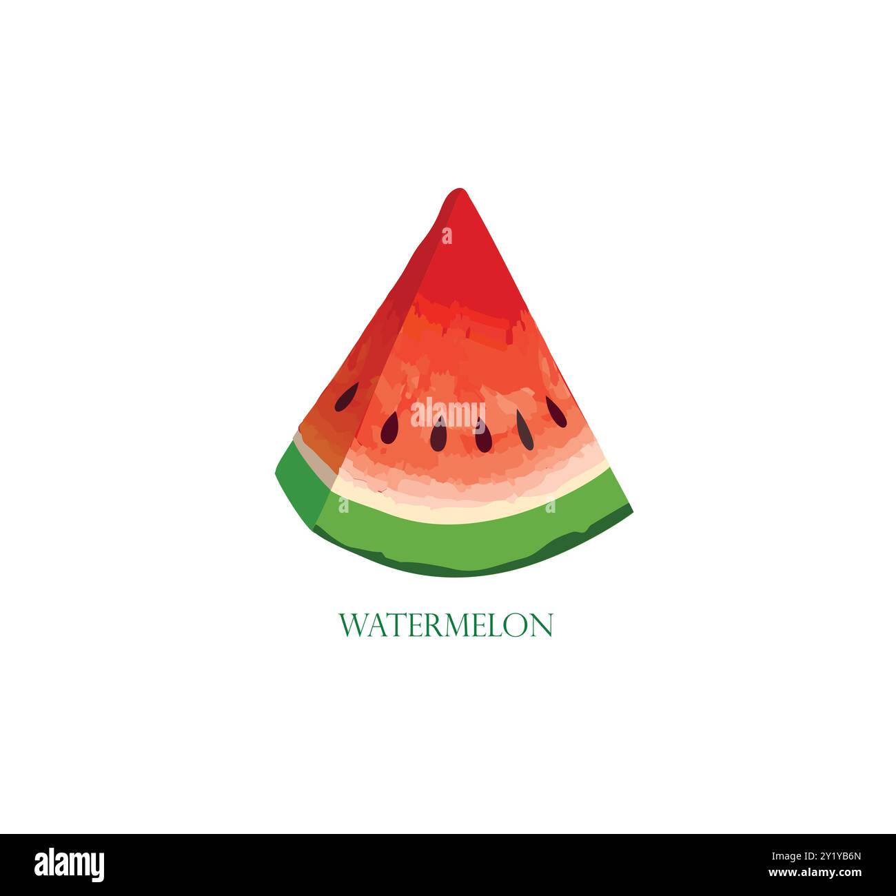 Watermelon cross section. Fresh fruit juicy piece. Summer food icons in ...