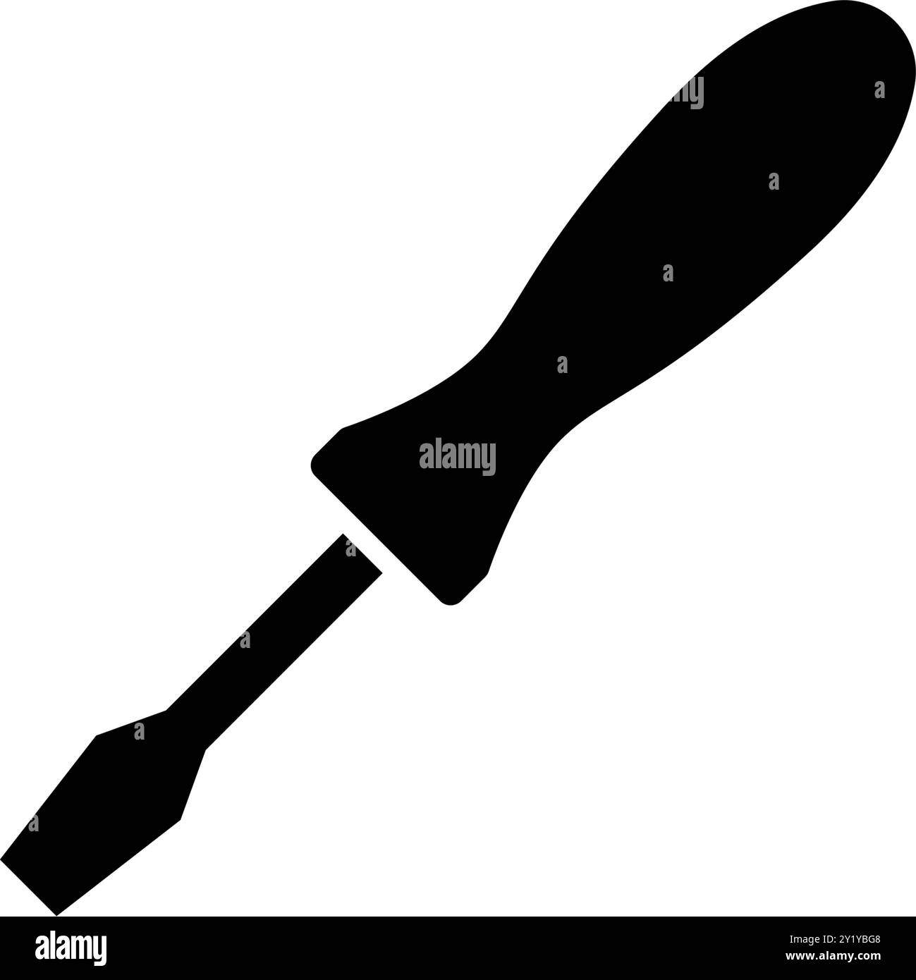 Black silhouette of a simple, clear screwdriver icon Stock Vector Image ...