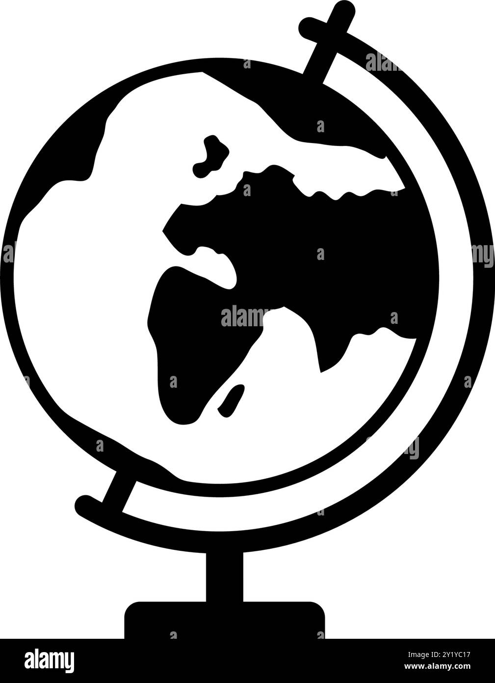 Black and white globe icon, simple modern design, perfect for education ...