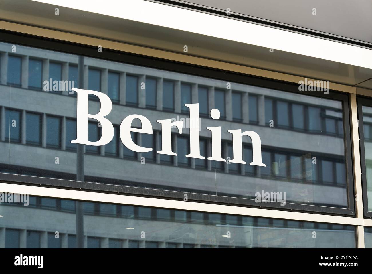 Berlin lettering on a shop window of the German capital with the ...