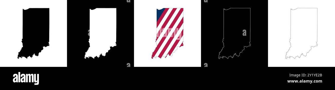 Indiana state outline map set Stock Vector Image & Art - Alamy