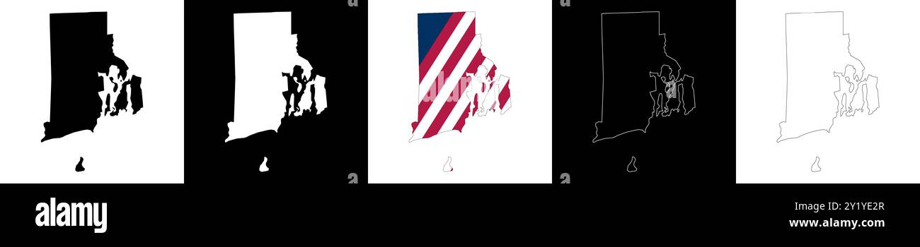 Rhode Island state outline map set Stock Vector Image & Art - Alamy