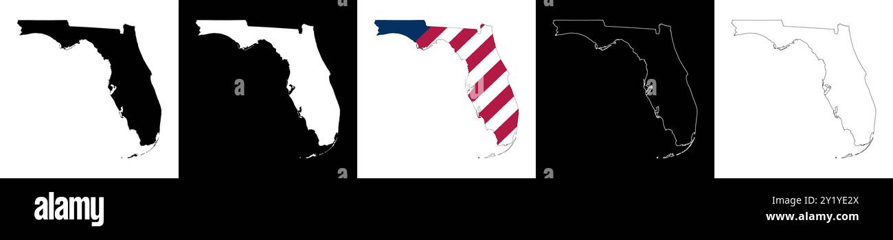 Florida state outline map set Stock Vector Image & Art - Alamy