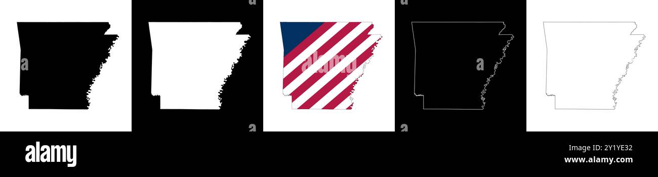 Arkansas state outline map set Stock Vector Image & Art - Alamy