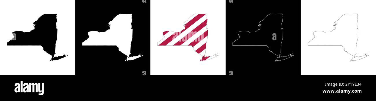 New York state outline map set Stock Vector Image & Art - Alamy