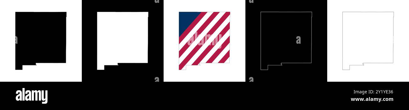 New Mexico state outline map set Stock Vector Image & Art - Alamy