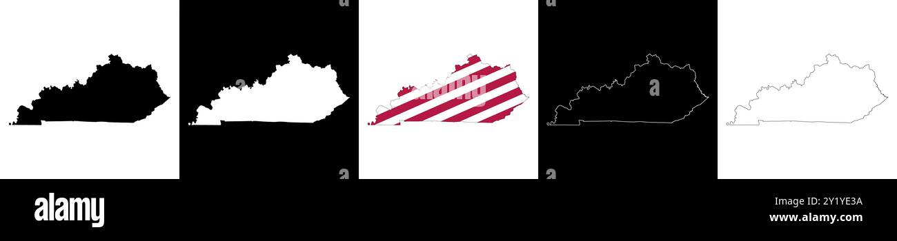 Kentucky state outline map set Stock Vector Image & Art - Alamy