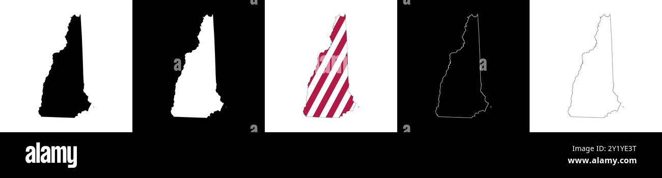 New Hampshire state outline map set Stock Vector Image & Art - Alamy