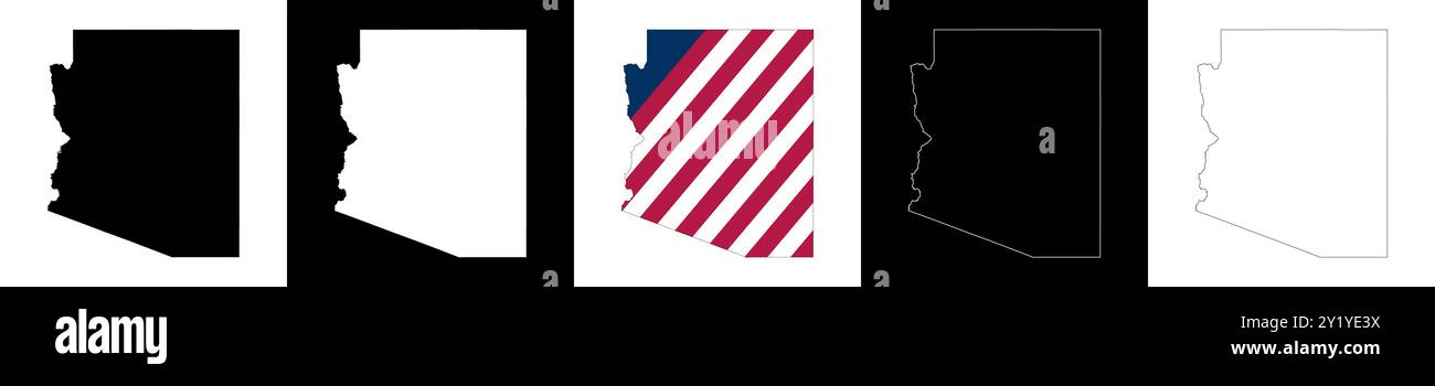 Arizona state outline map set Stock Vector Image & Art - Alamy